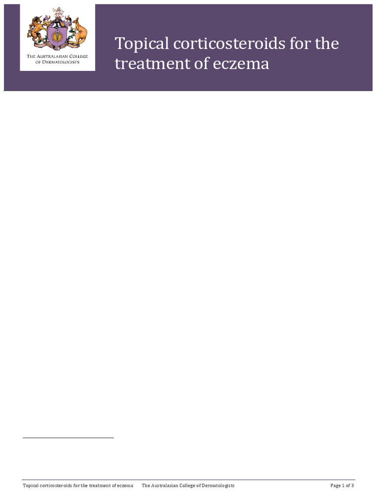 Eczema Treatment: Topical Corticosteroids | PDF | Dermatitis | Medical ...