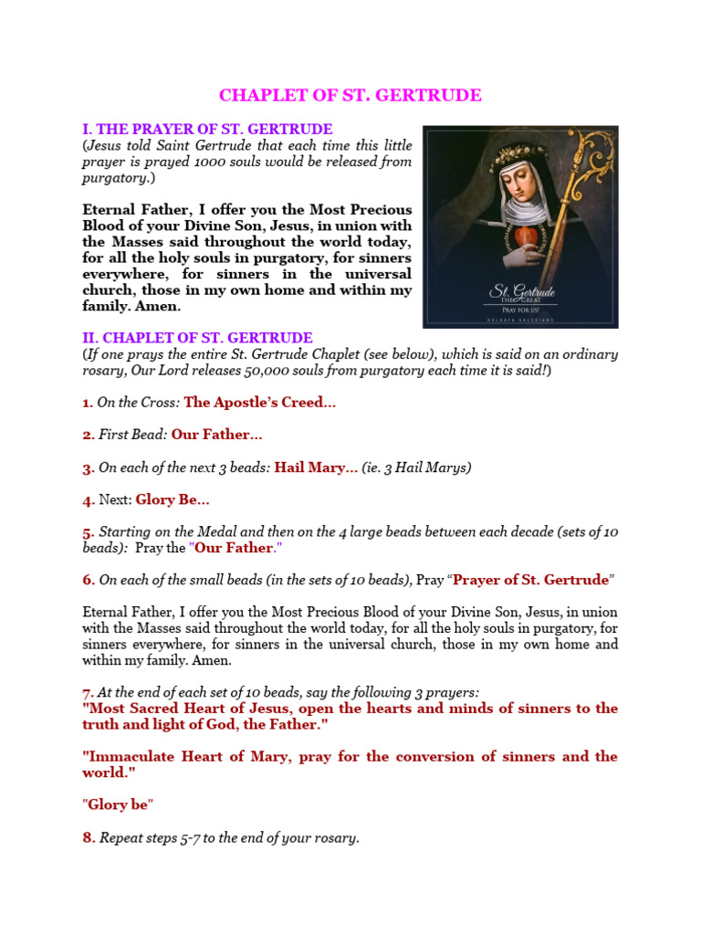 Chaplet of St. Gertrude | PDF