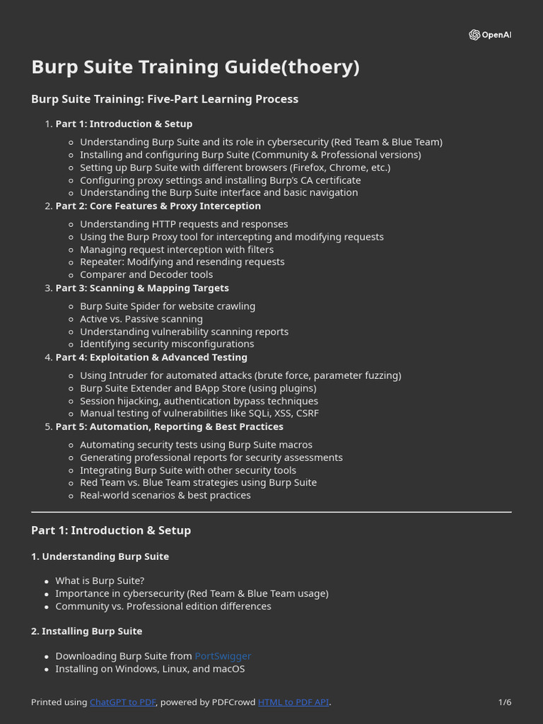 Burp Suite Training Guide (Thoery) | PDF | Proxy Server | Penetration Test