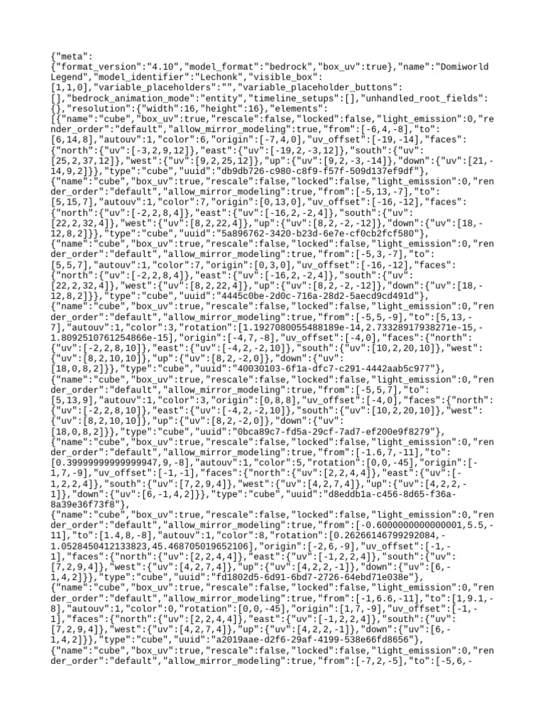Domiworld Legend - Bbmodel | PDF
