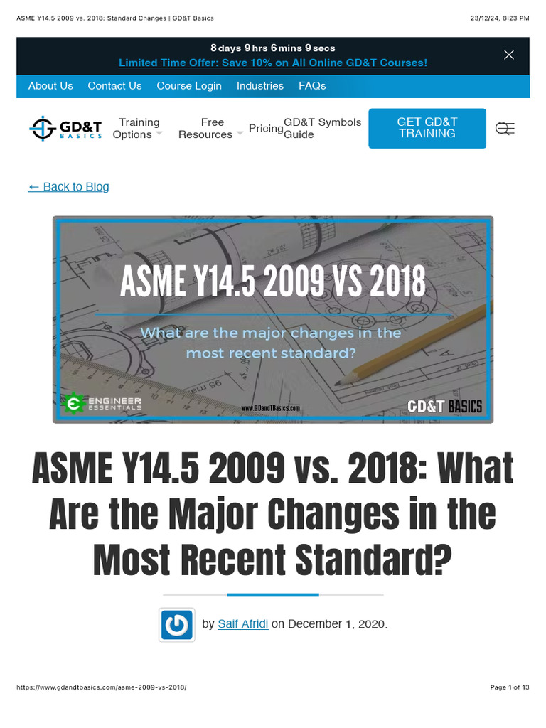 ASME Y14.5 2009 vs. 2018: Standard Changes - GD&T Basics | PDF