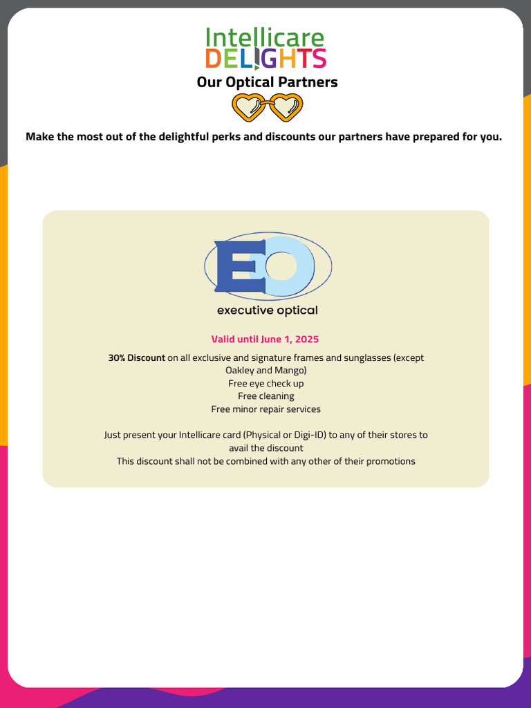 Exclusive Intellicare Discounts and Perks | PDF | Glasses | Ophthalmology