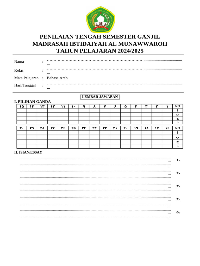 LJK PAS Kecil - Copy | PDF