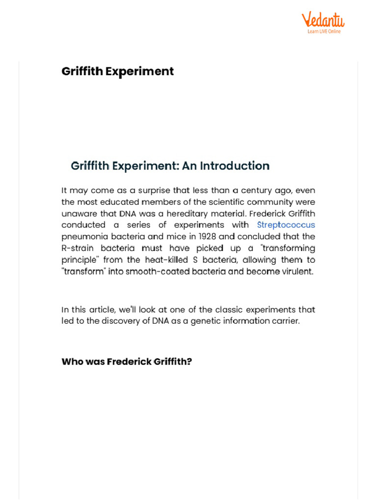 Griffith Experiment | PDF