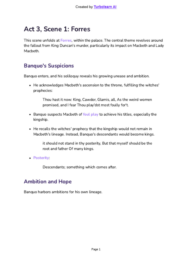 MACBETH ACT 3 SCENE 1 | PDF | Macbeth