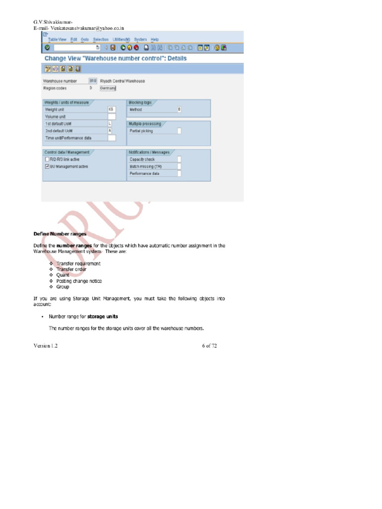 Configuration Documentation WM | PDF | Warehouse