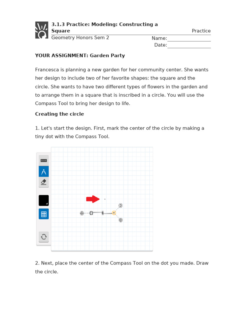3.1.3 Practice - Modeling - Constructing A Square (Practice) | PDF ...