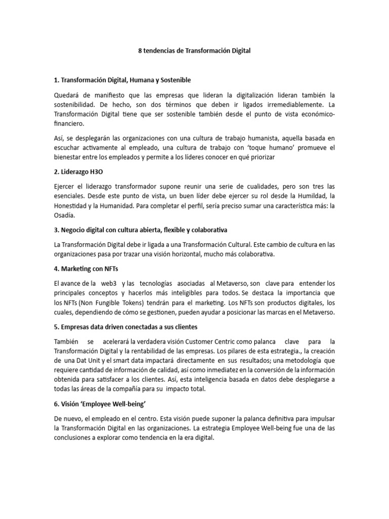 8 Tendencias en Transformación Digital | PDF | Realidad aumentada