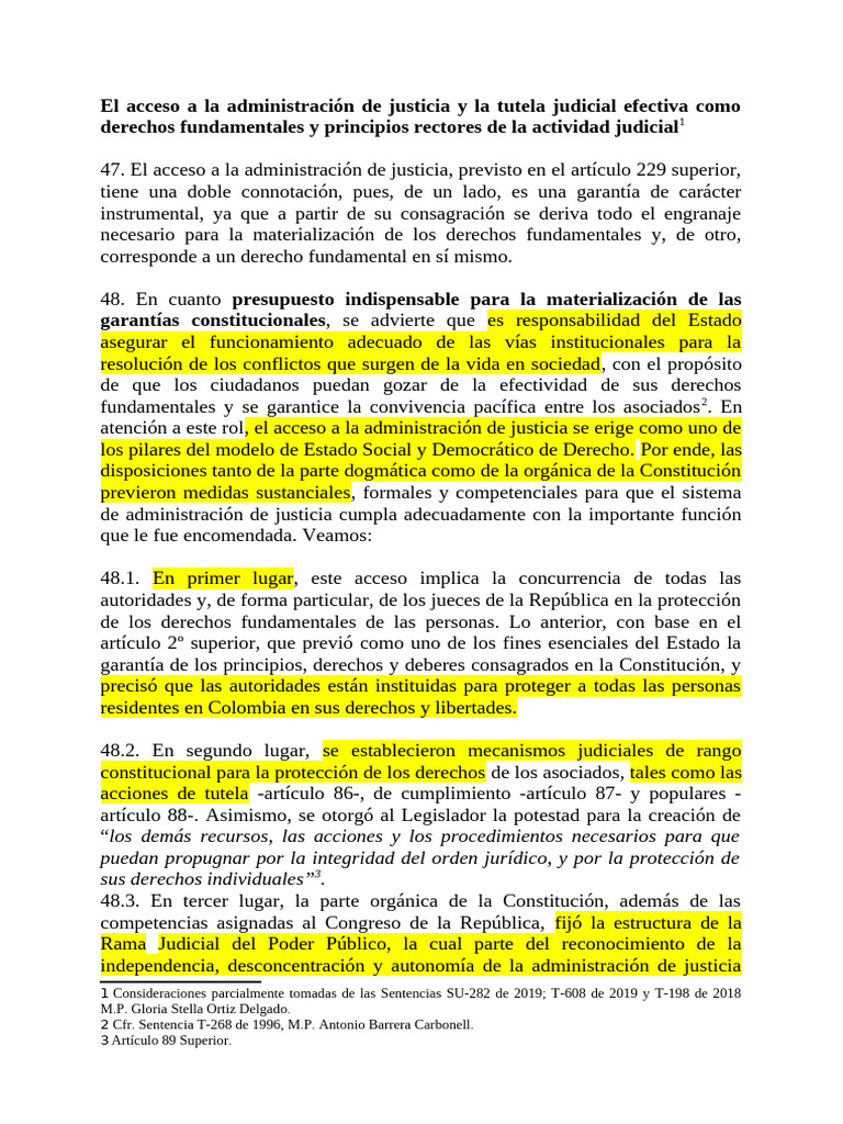 SU157-22 - Extracto ACCESO A LA JUSTICIA Y TUTELA JUDICIAL EFECTIVA | PDF | Judicaturas | Juez