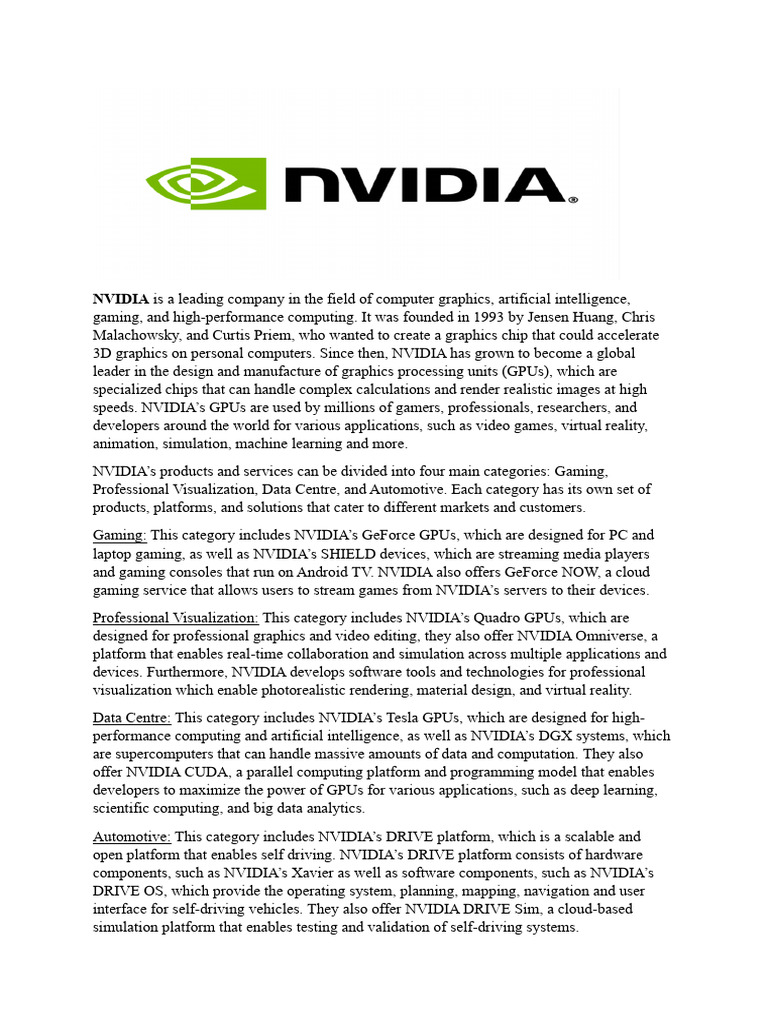 Nvidia Profile | PDF | Graphics Processing Unit | Computer Graphics