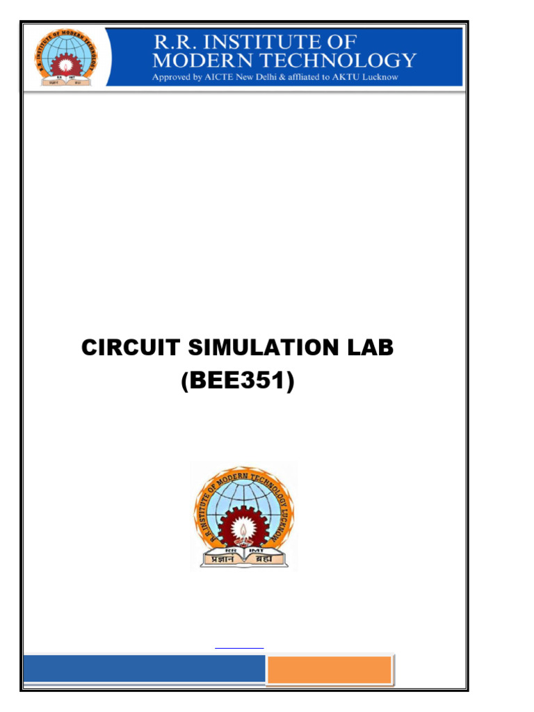 Circuit Simulation Lab Manual for B.Tech | PDF | Electrical Network ...