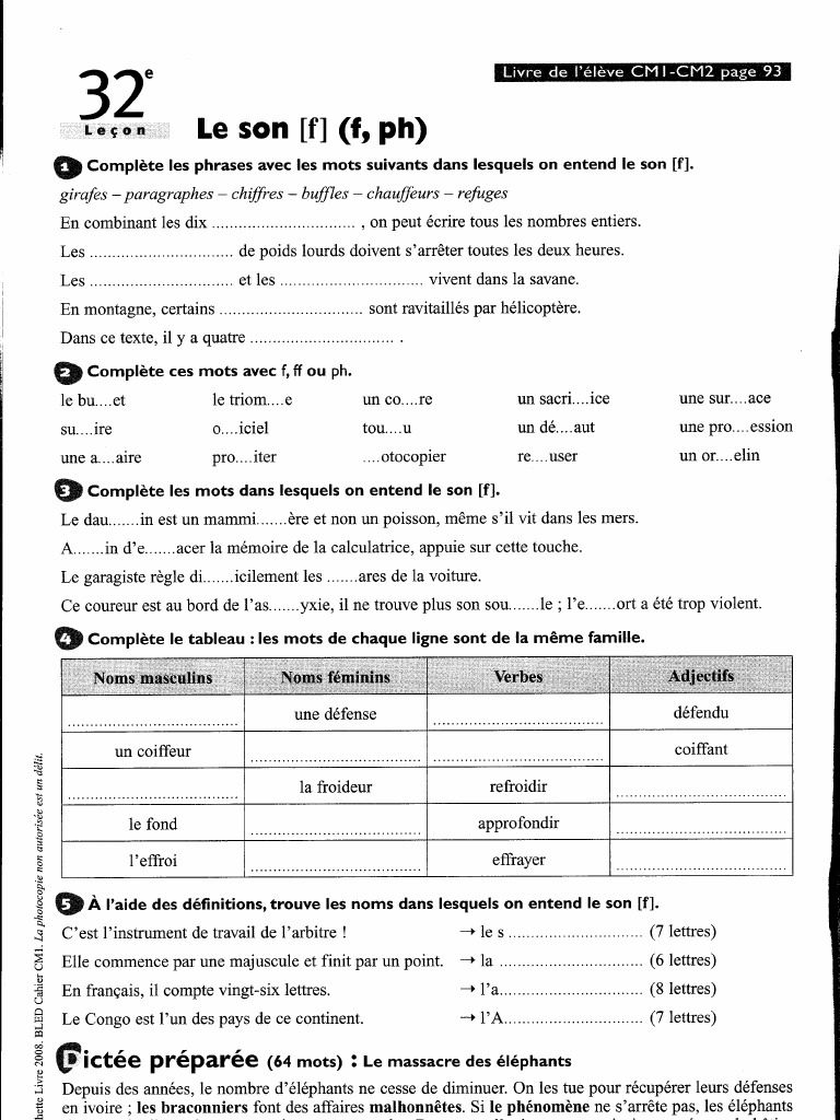 BLED Cahier D Activités CM1 | PDF