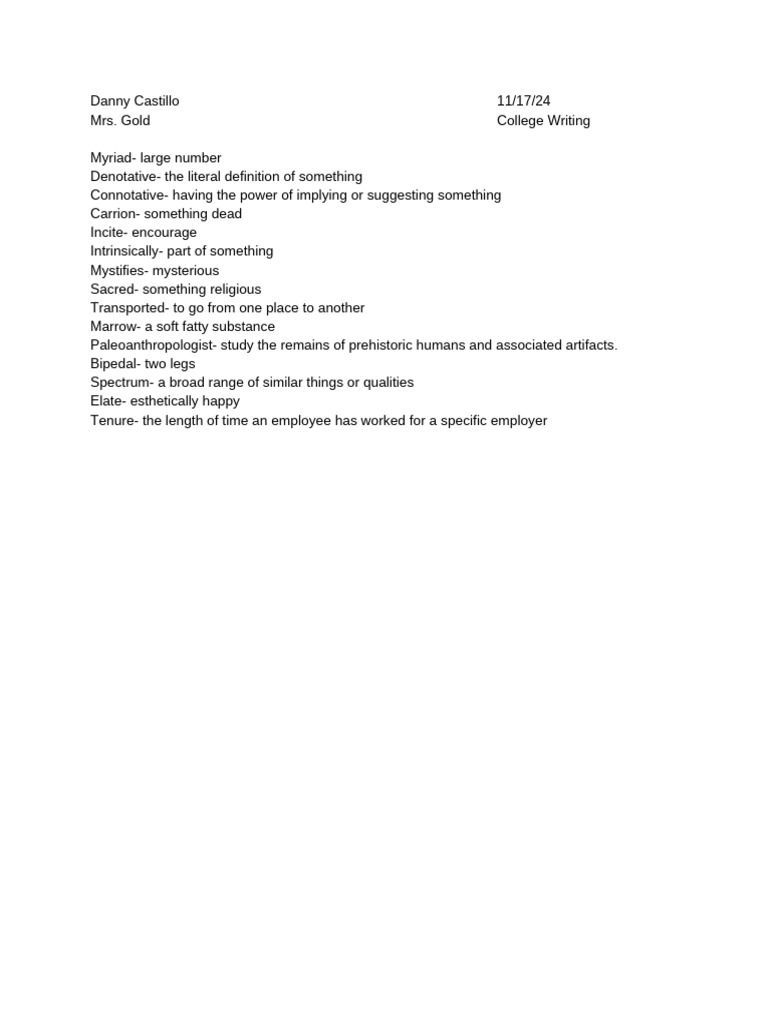 The Sacred Spell of Words" by N. Momaday VOCABULARY | PDF