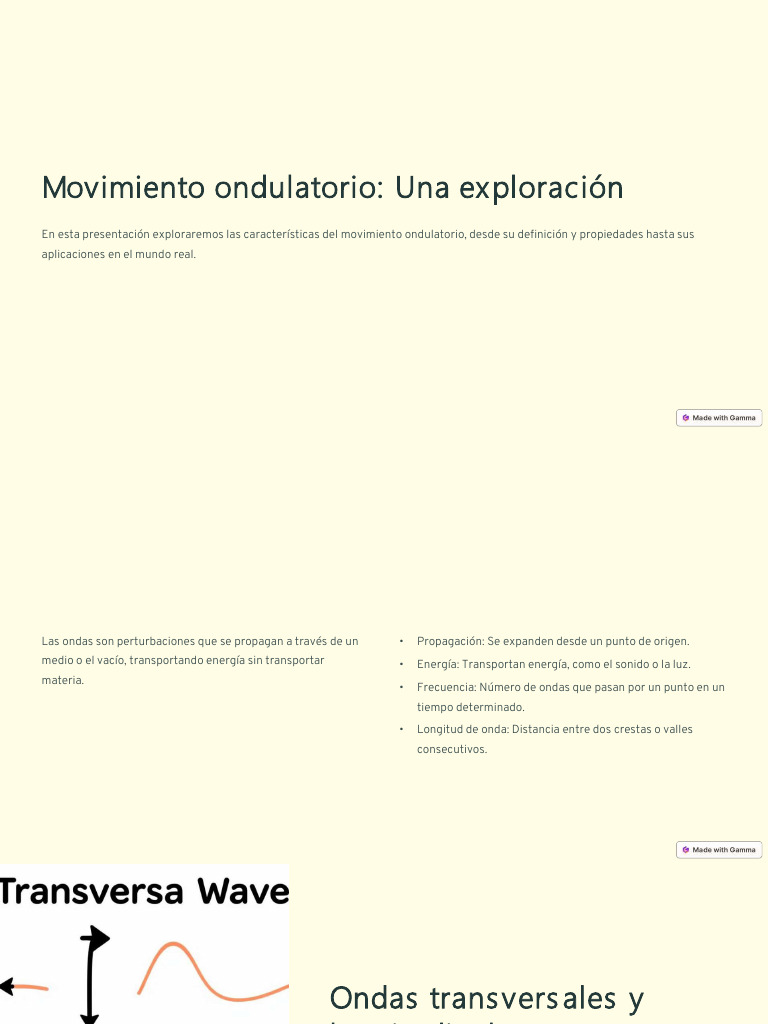 Movimiento Ondulatorio Una Exploracion | PDF | Olas | Ligero