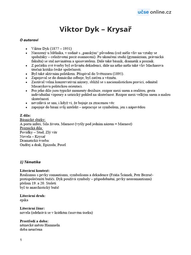 Viktor-Dyk-–-Krysař- | PDF
