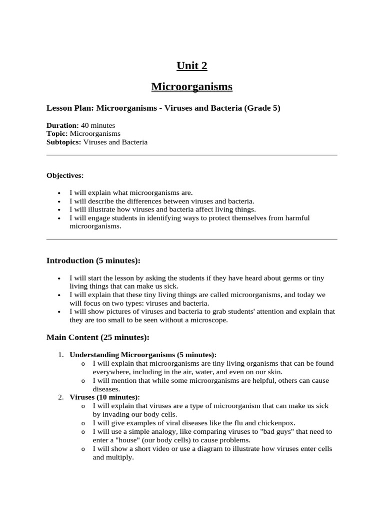 Grade 5 Microorganisms Lesson | PDF | Climate Change | Greenhouse Effect