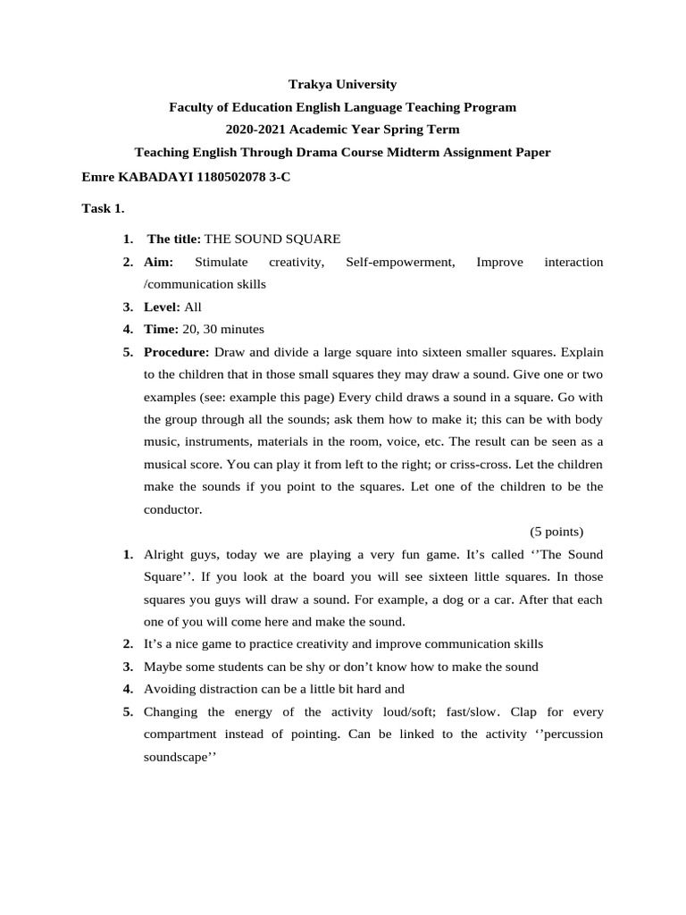 Teaching English Through 2020 Drama | PDF | Learning | Teachers