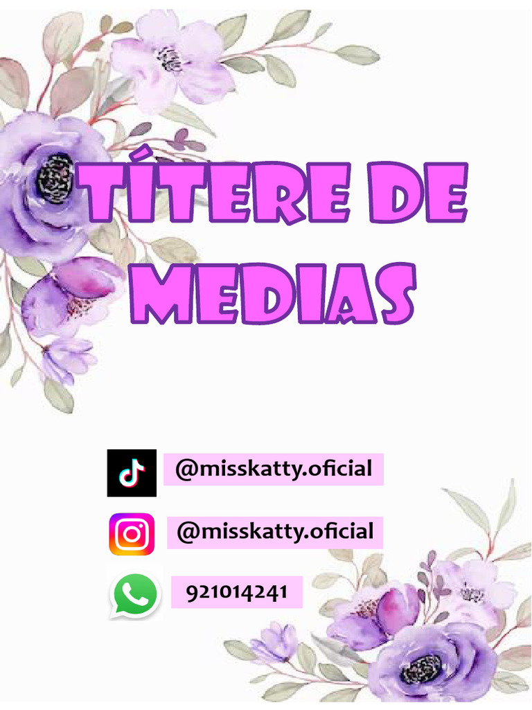 Moldes para títeres de media imprimibles | PDF