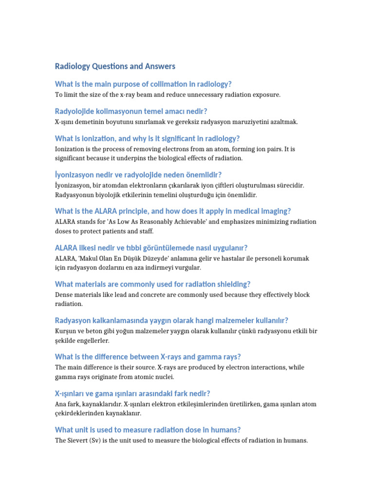 Radiology Questions Answers | PDF