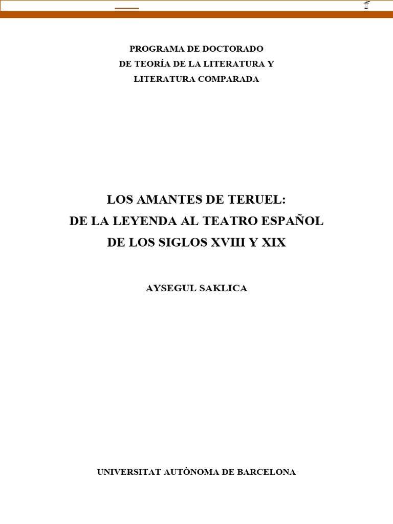 Amantes de Teruel: Leyenda y Teatro | PDF | Romeo y Julieta