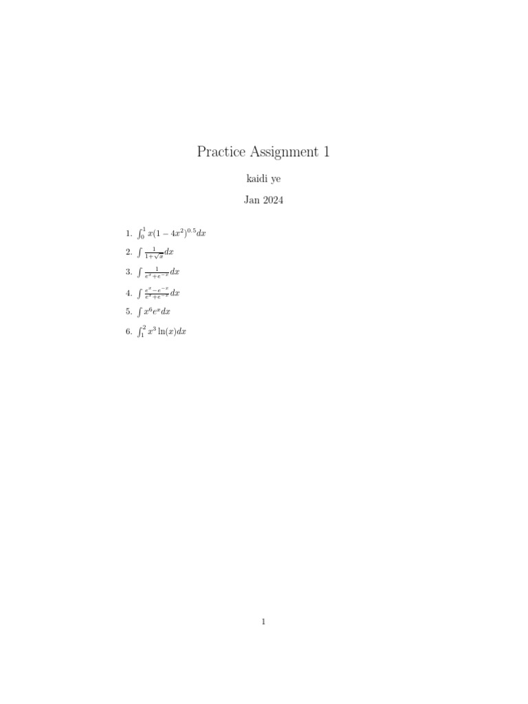 MATA35 Practice Assignment 1 | PDF