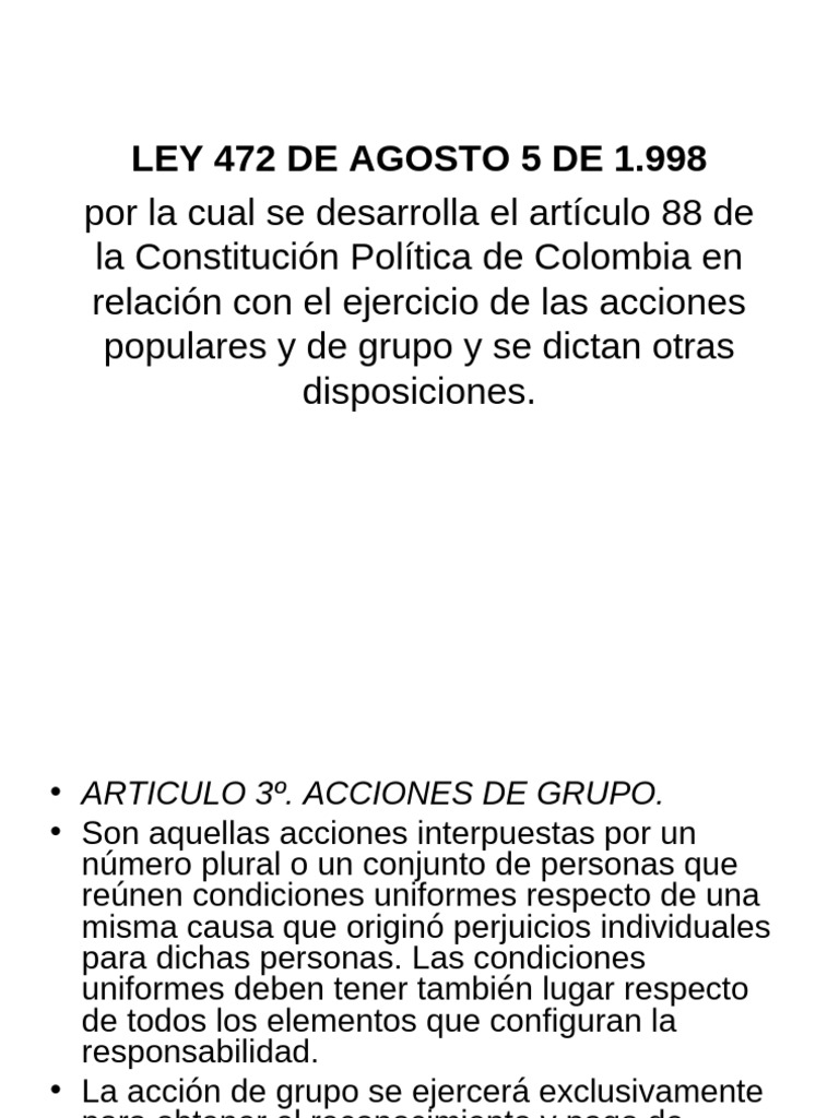 Acciones Populares Derecho Constitucional | PDF | Debido al proceso | Daños y perjuicios