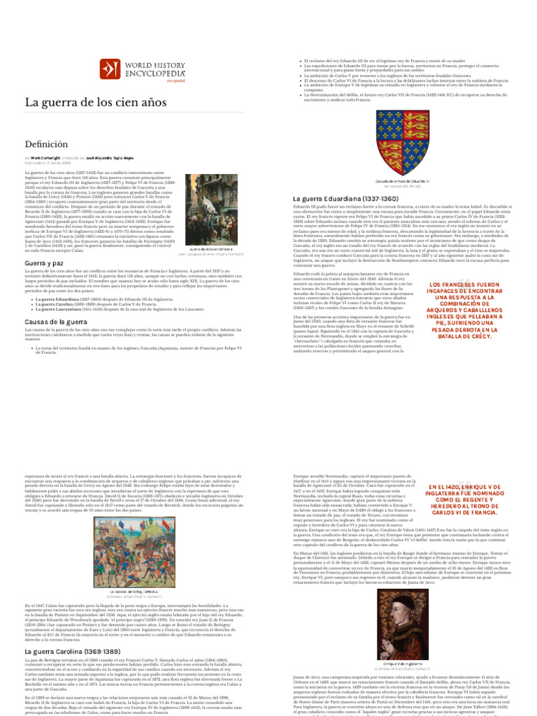 La Guerra de los Cien Años: 1337-1453 | PDF | Reino de inglaterra | Enrique V de Inglaterra