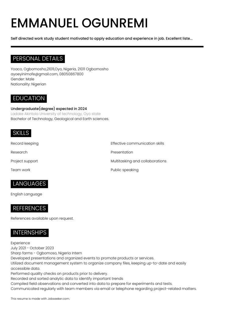 Resume emmanuel Ogunremi | PDF