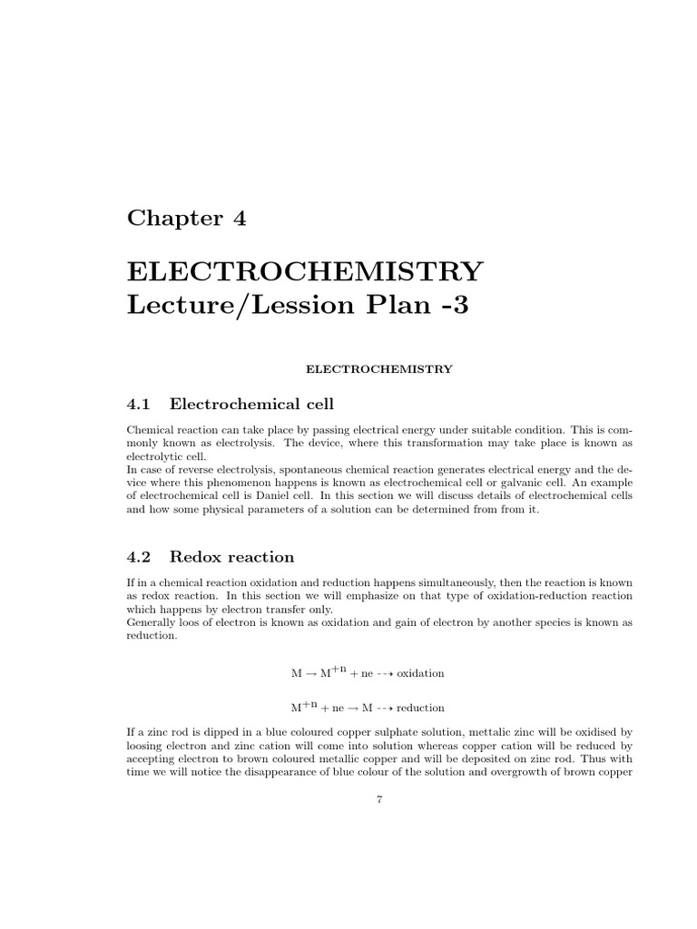7 - Class Notes (CH-101 &CH-201) Module-3 - Electro Chemistry-3 | PDF ...