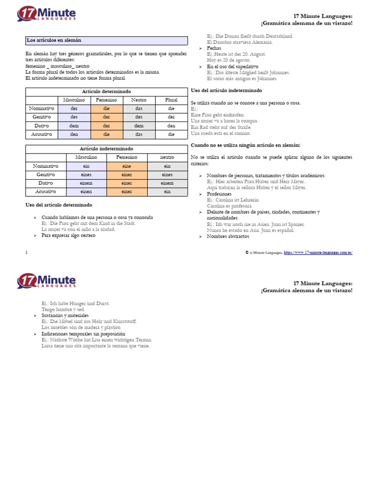 Gramática Alemana | PDF | Verbo | Sustantivo