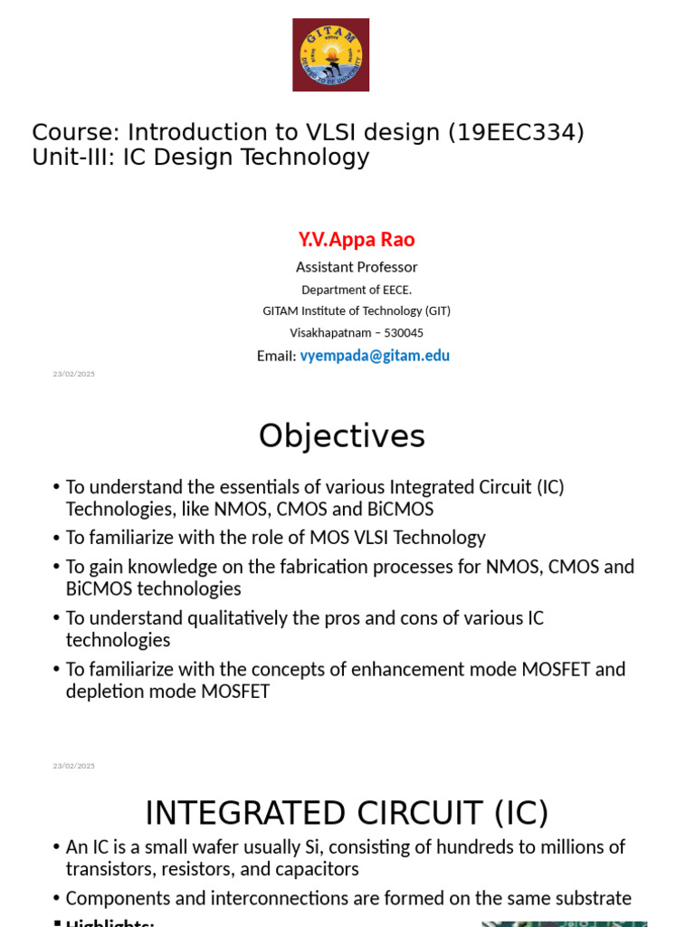 Module 3 Lecture 1 (1) | PDF | Integrated Circuit | Very Large Scale Integration