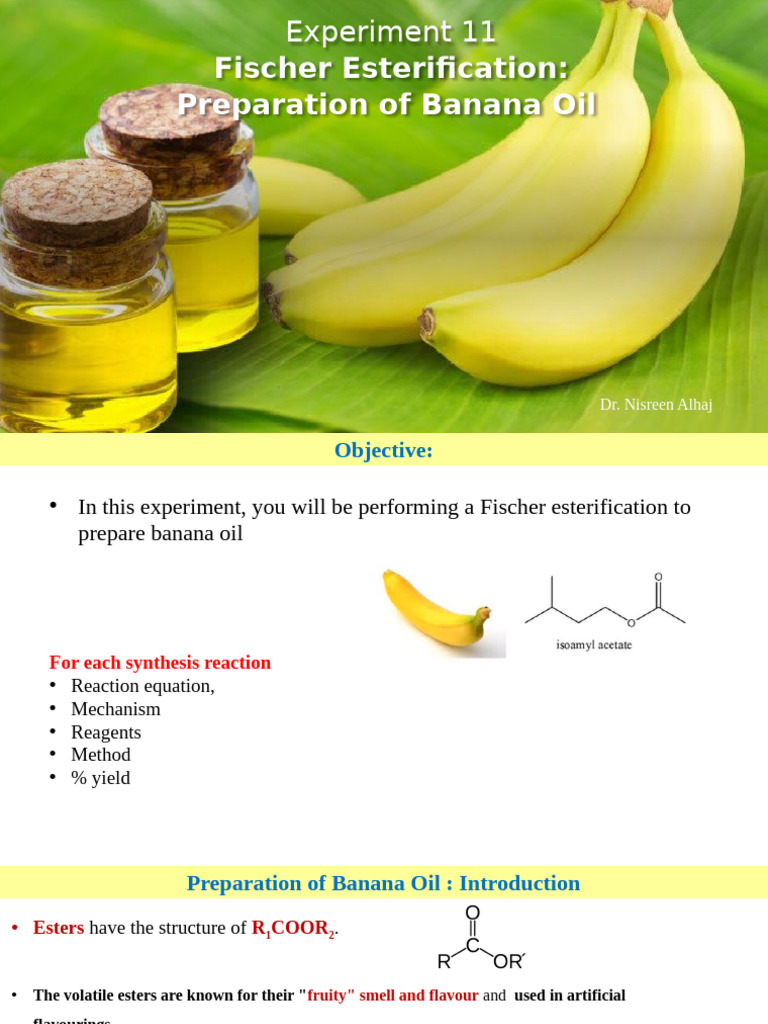 Fischer Esterification: Banana Oil Synthesis | PDF | Ester | Chemical ...