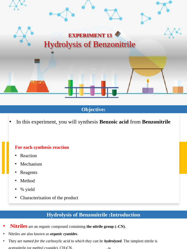 EXP13 Hydrolysis of Benzonitrile | PDF | Functional Group | Chemical ...