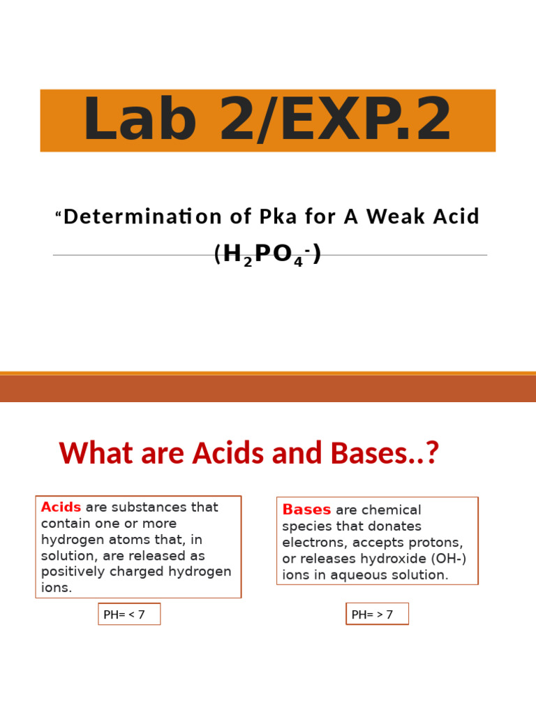 Lab 2. Determination of Pka of WK Acid | PDF | Acid Dissociation ...
