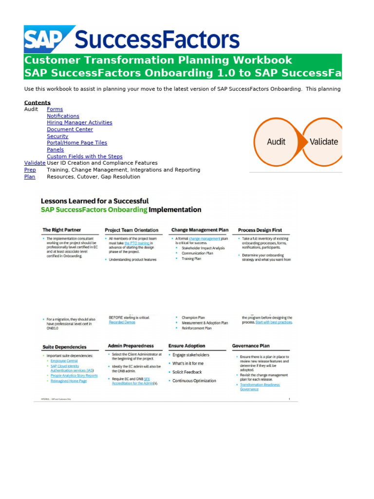 SAP SuccessFactors Onboarding Migration Planning Workbook | PDF | Computing | Software