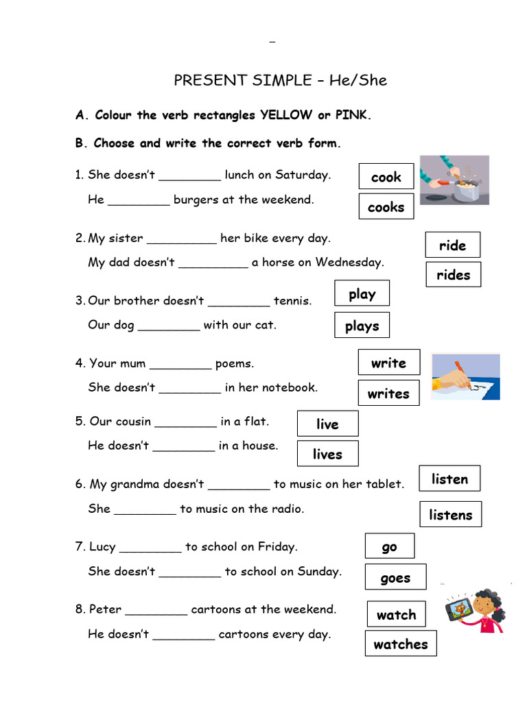 Pres.Simple He-She | PDF
