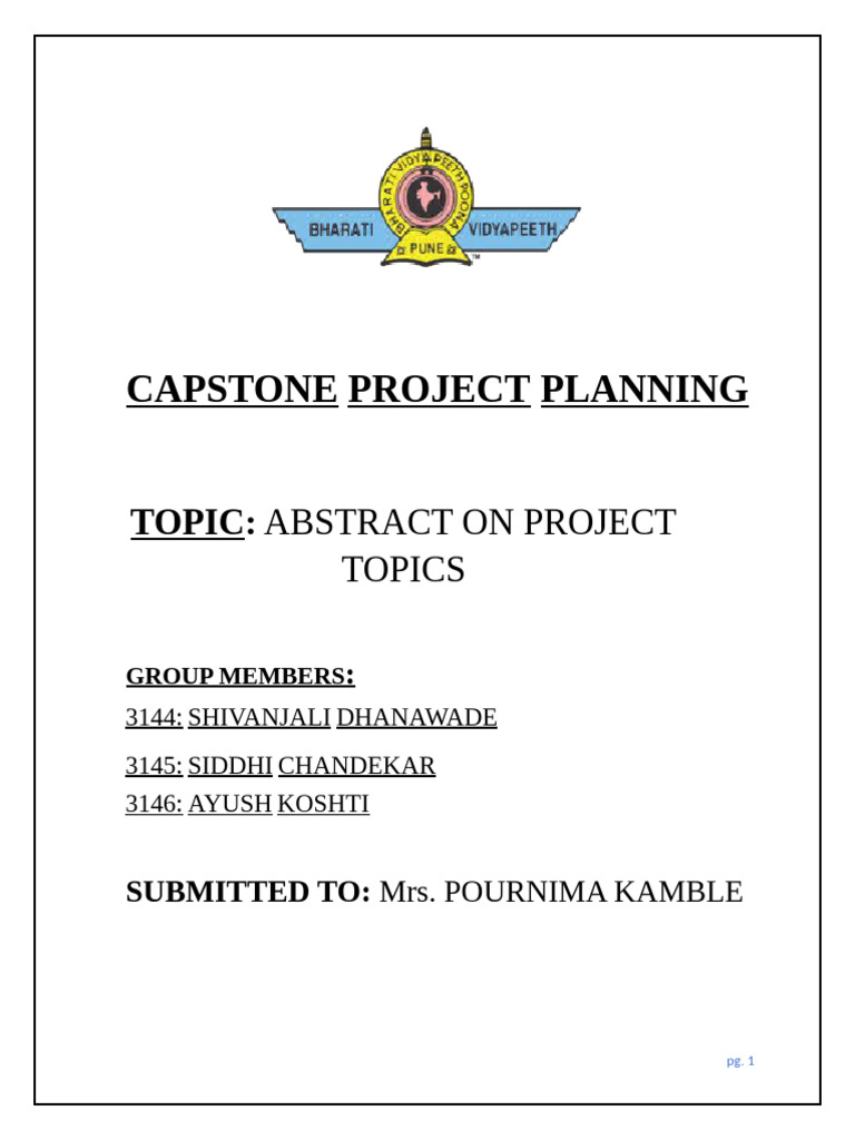 Capstone Project Overview and Planning | PDF | Résumé | Multimedia
