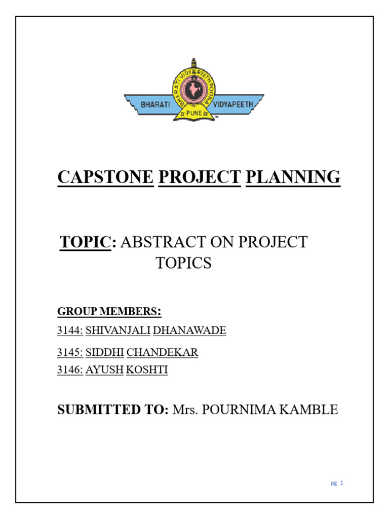 Capstone Project Abstracts Overview | PDF | Résumé | Multimedia