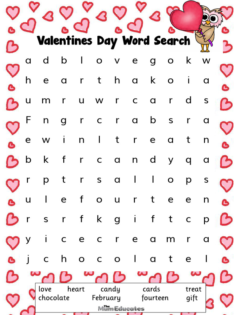 Valentine's Day Word Search Puzzle | PDF