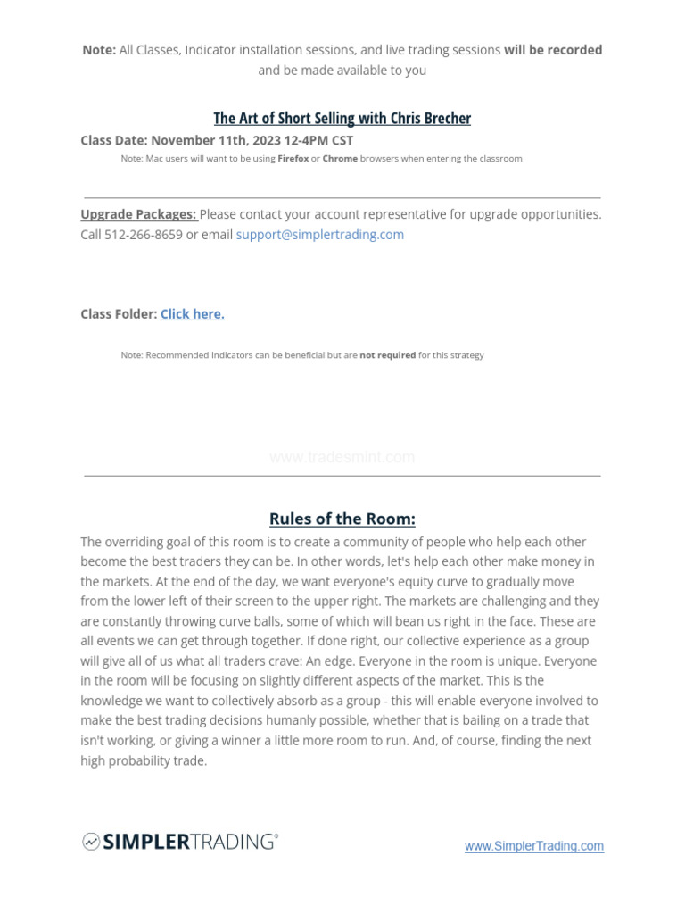 Short Selling Class for Traders | PDF