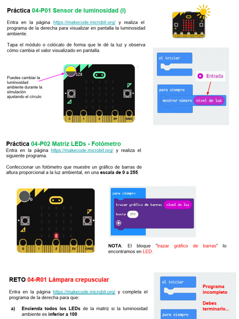Proyectos de Luz con Micro:bit | PDF