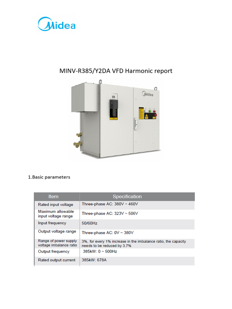 VFD Harmonic Analysis Report MINV-R385 | PDF