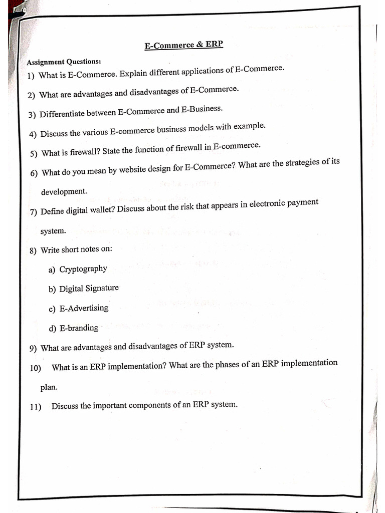 ERP Assignment | PDF