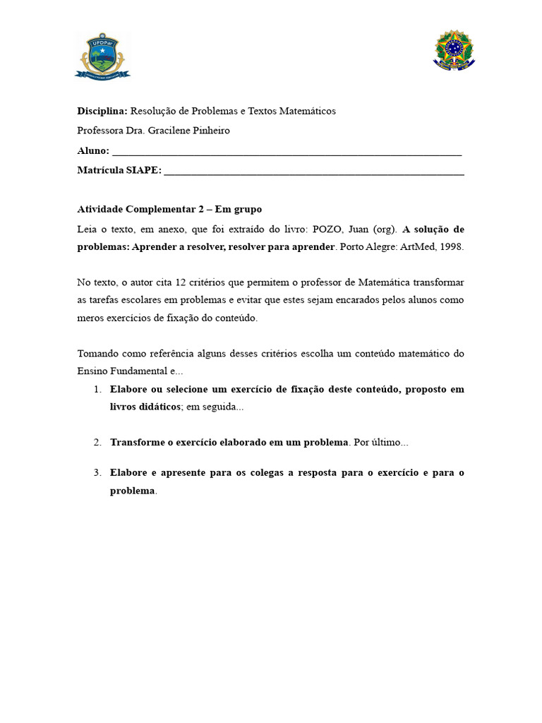 Atividade Complementar 2 | PDF