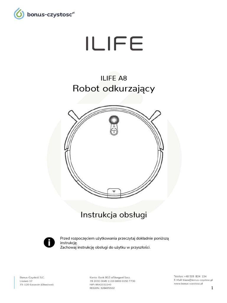 Instrukcja Obslugi ILIFE A8 | PDF