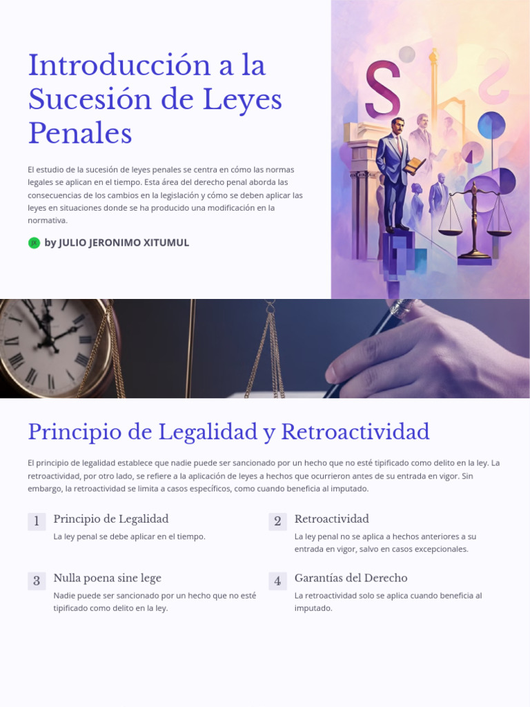 Sucesión de Leyes Penales: Principios Clave | PDF | Derecho penal | Ley ...