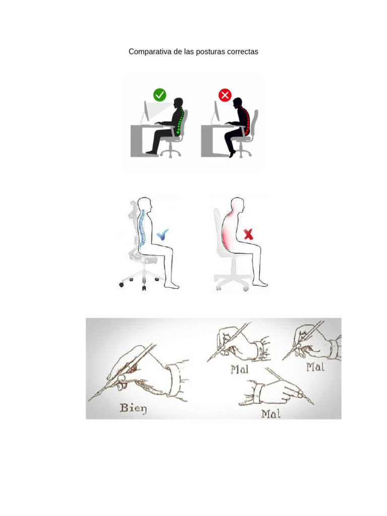 Comparativa de Las Posturas Correctas y Las Pausas Activas | PDF
