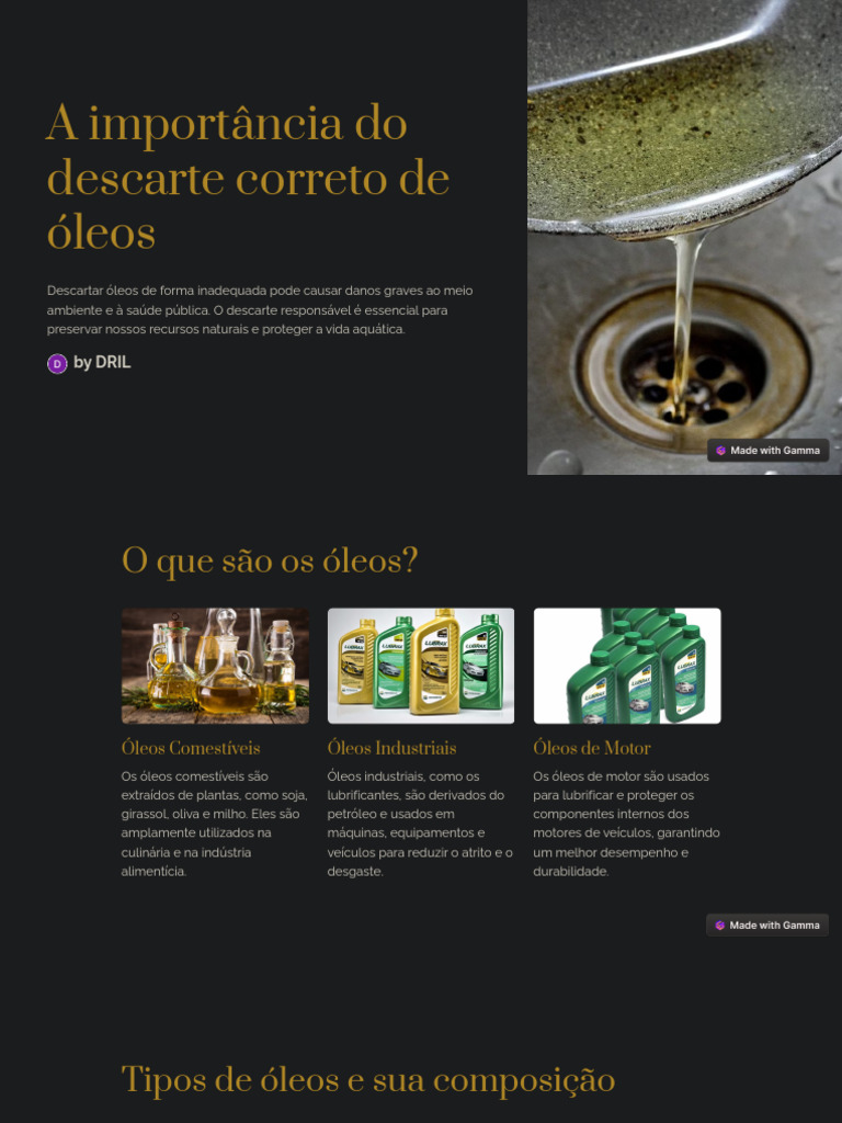 Descarte Responsável de Óleos: Importância e Métodos | PDF ...