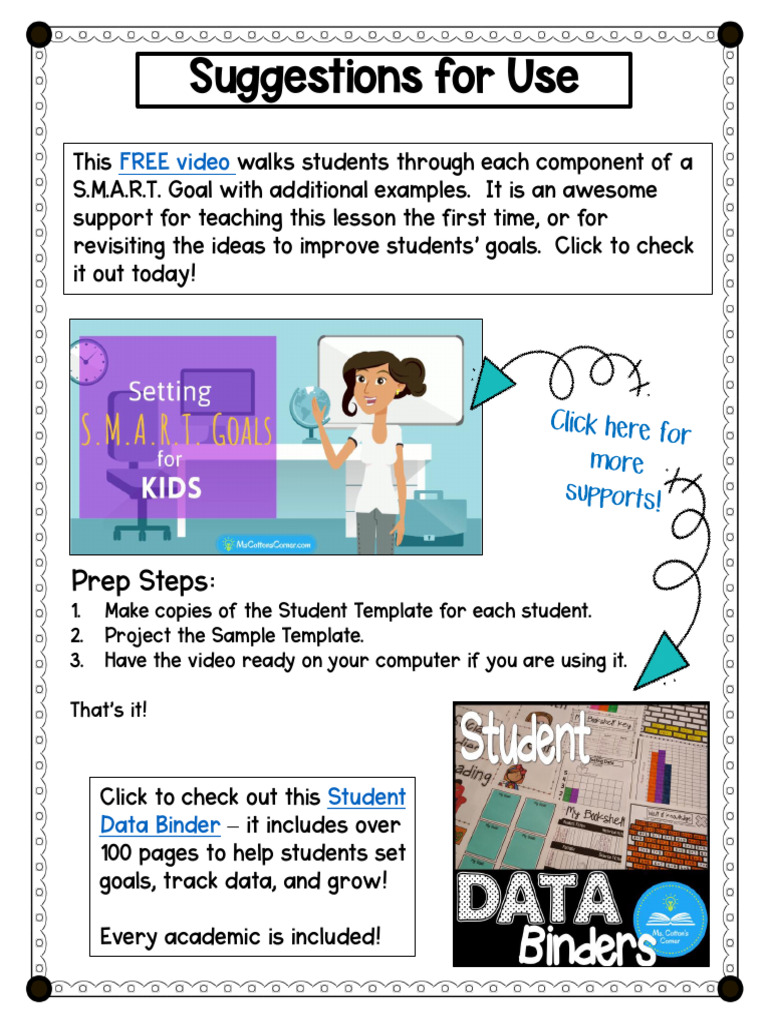 Student Data Binder for S.M.A.R.T. Goals | PDF