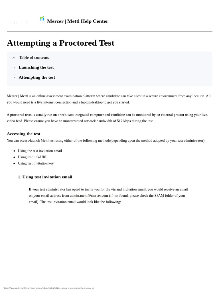 Proctored Test Instructions for Candidates | PDF | Button (Computing ...